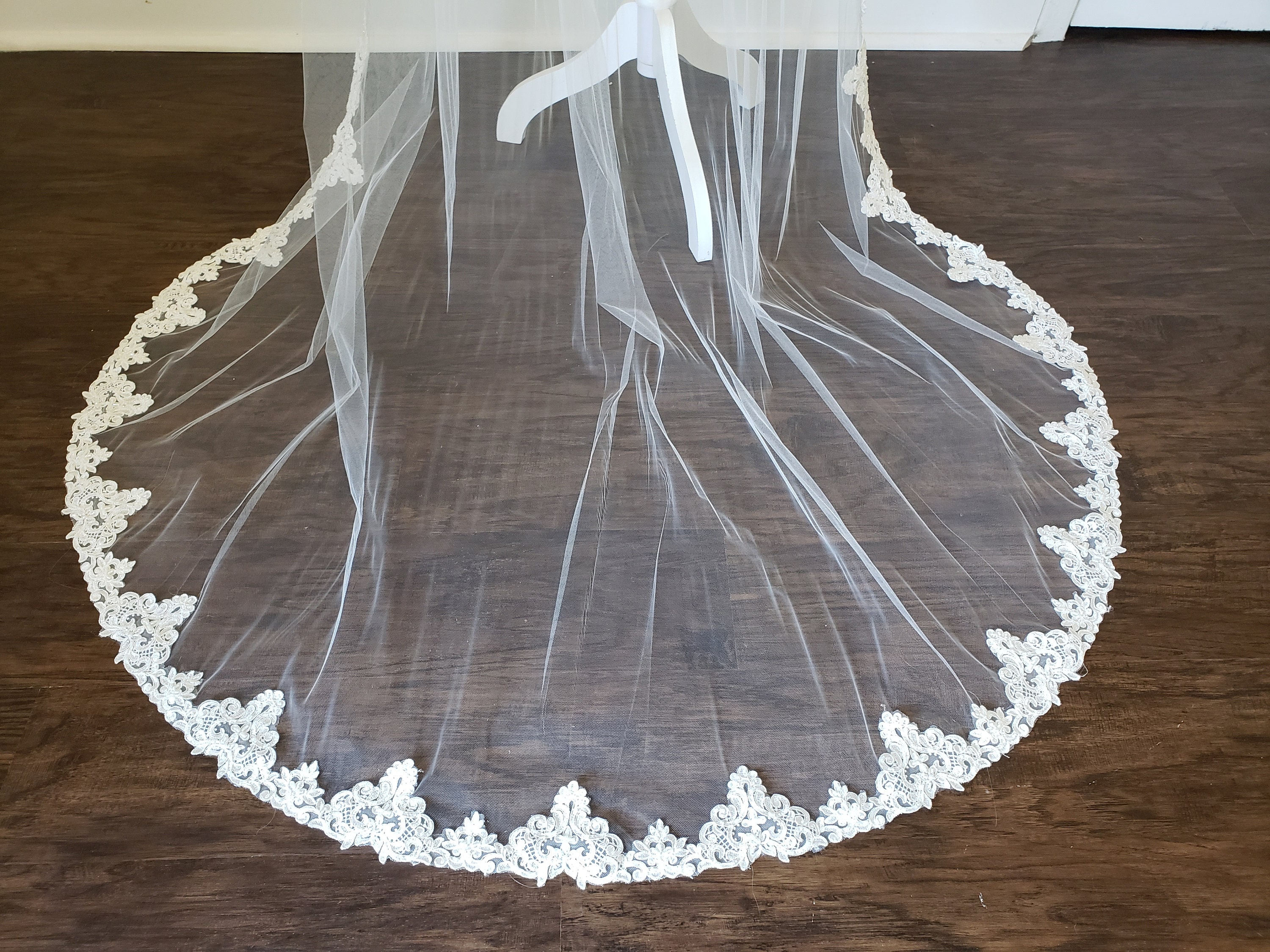 Ivory alencon Lace Trim Sequin trim Bridal Trim Corded Lace | Etsy