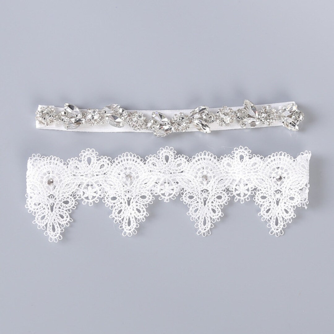 Rhinestone Wedding Garter Set: Keepsake & Throw Away Combo - Etsy