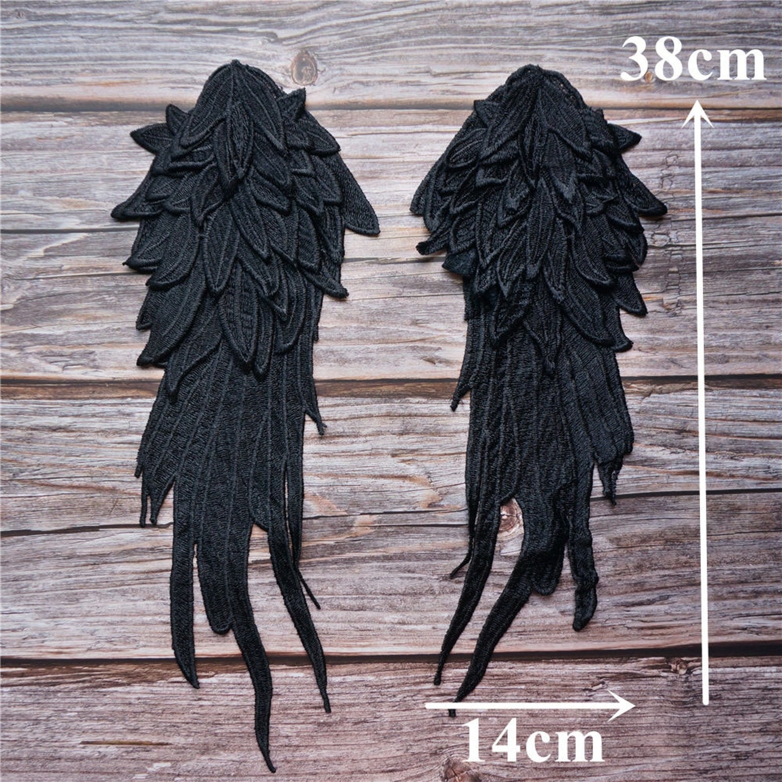 Black Colored Applique 3D Angel Wing Applique Sewing - Etsy