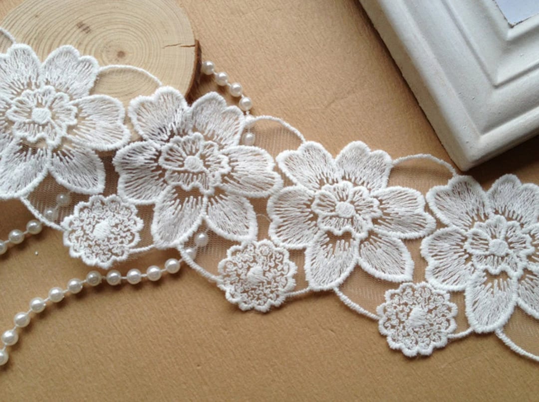 Bridal Lace Trim, Light Ivory Lace Trim, Venice Lace, Alencon Lace Trim ...