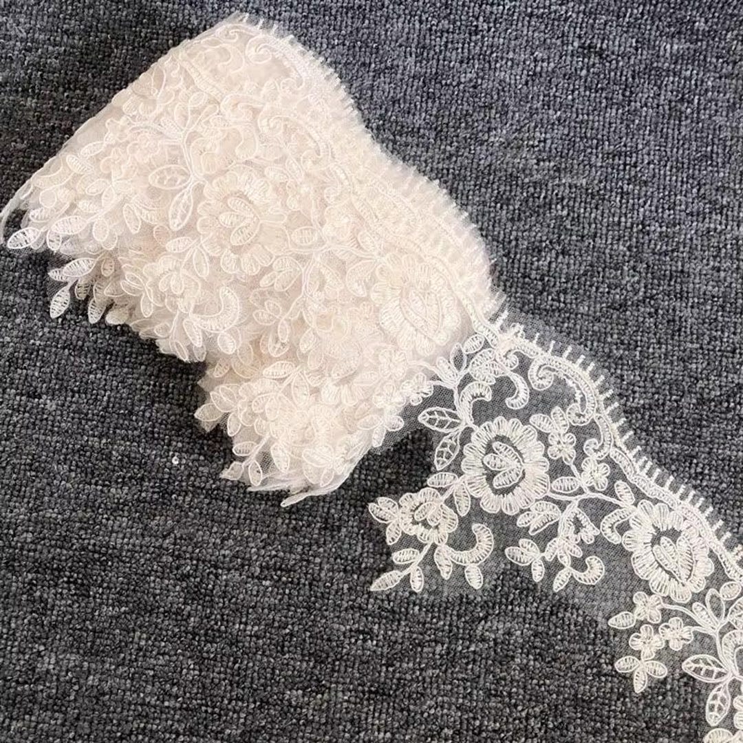 Champagne Floral Alencon Lace Trim: 5" Bridal Wedding Veil Lace - Etsy