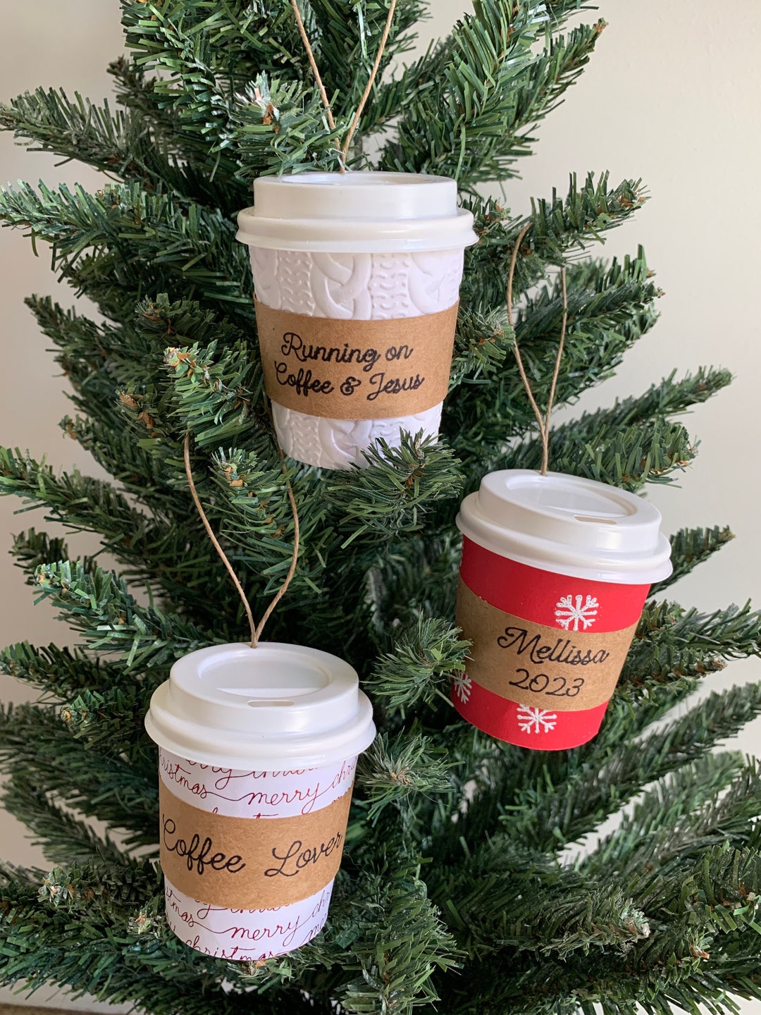 Mini Coffee Cup Christmas Tree Ornaments Personalized Ornament 4oz ...