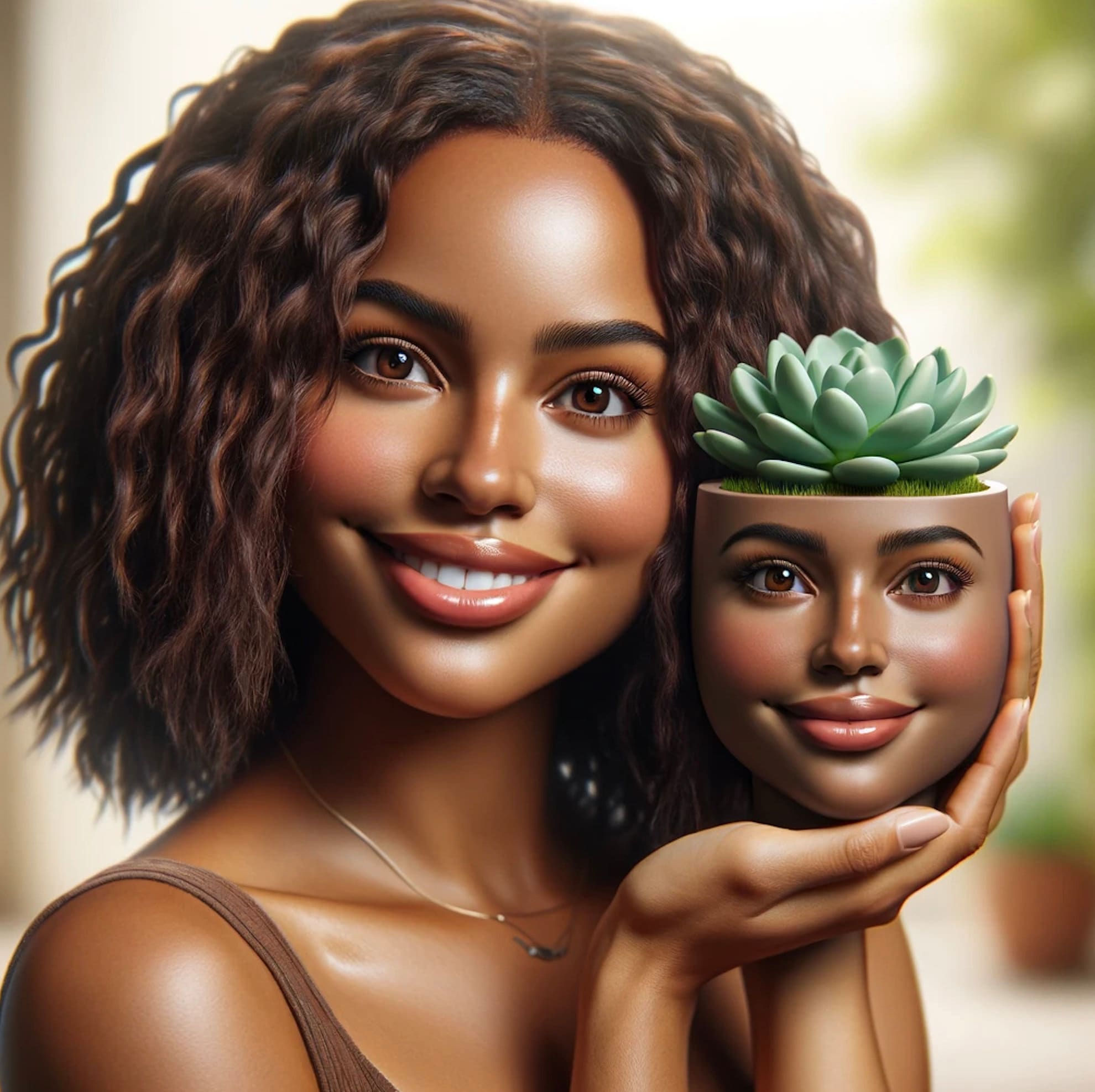 Custom Human Face Planter Eccentric Indoor Plant Pot, Unusual 3D ...