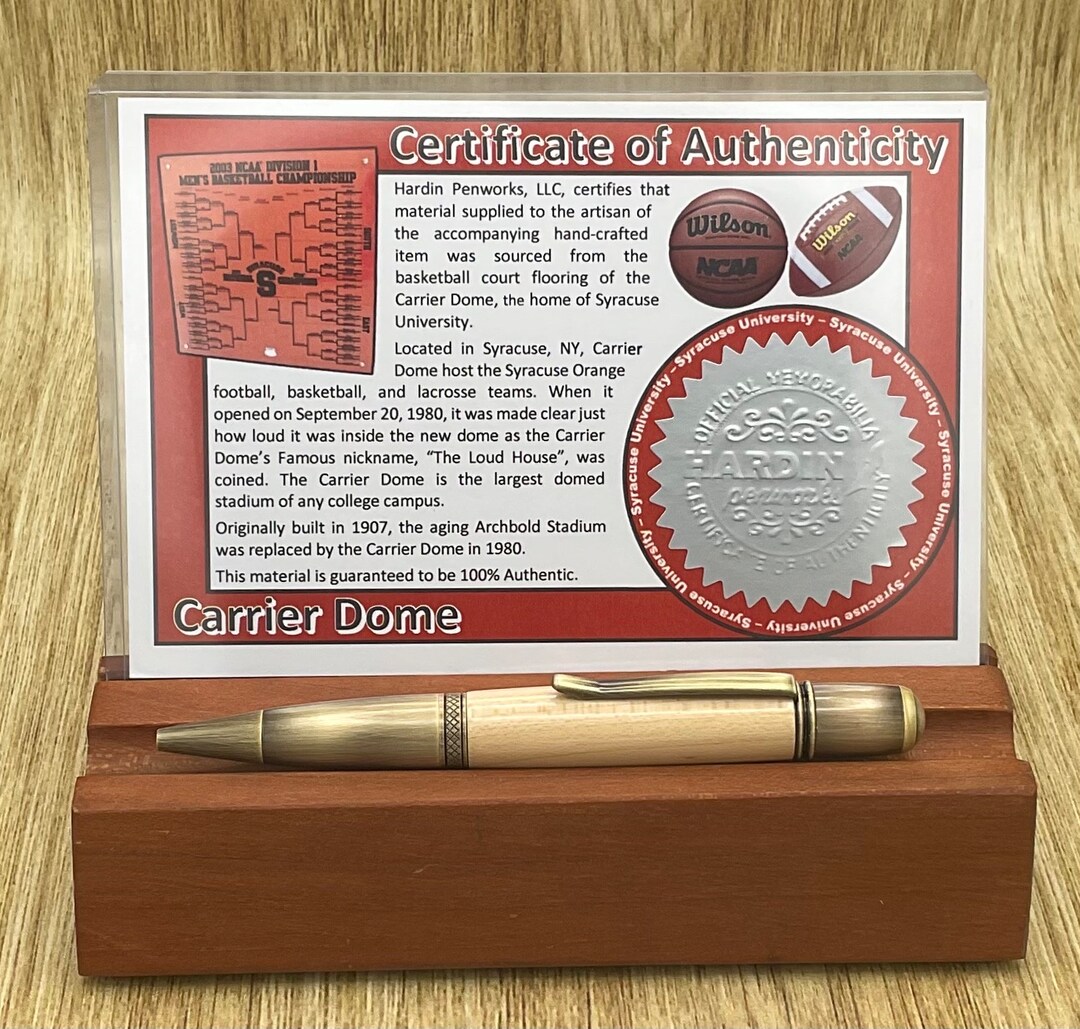 Carrier Dome Antique Brass Pen (made With Wood From a Authentic Carrier ...