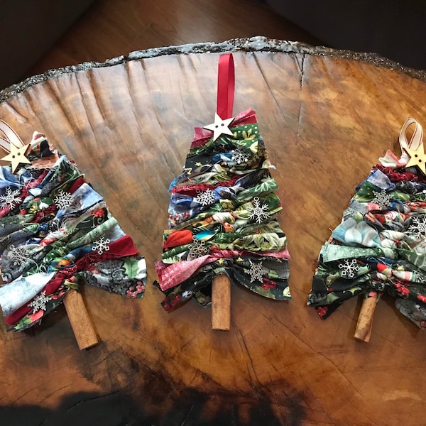Fabric Christmas Tree Ornaments - Etsy