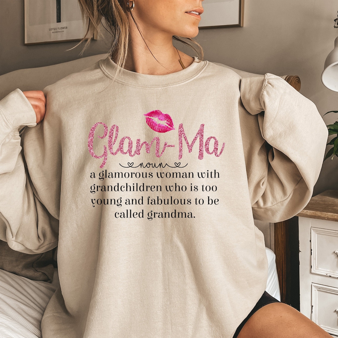 Glam-ma Glamorous Grandma Sweatshirt Glamma Sweatshirt Mom - Etsy