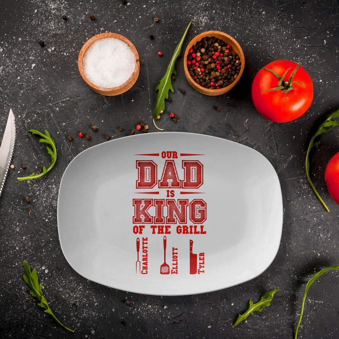 Personalized Dad Platter: King of the Grill BBQ Gift - Etsy