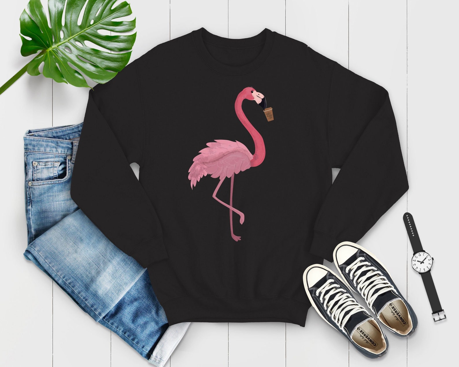 Coffee Flamingo Tshirt Birds Enthusiast Gift Pinkish - Etsy