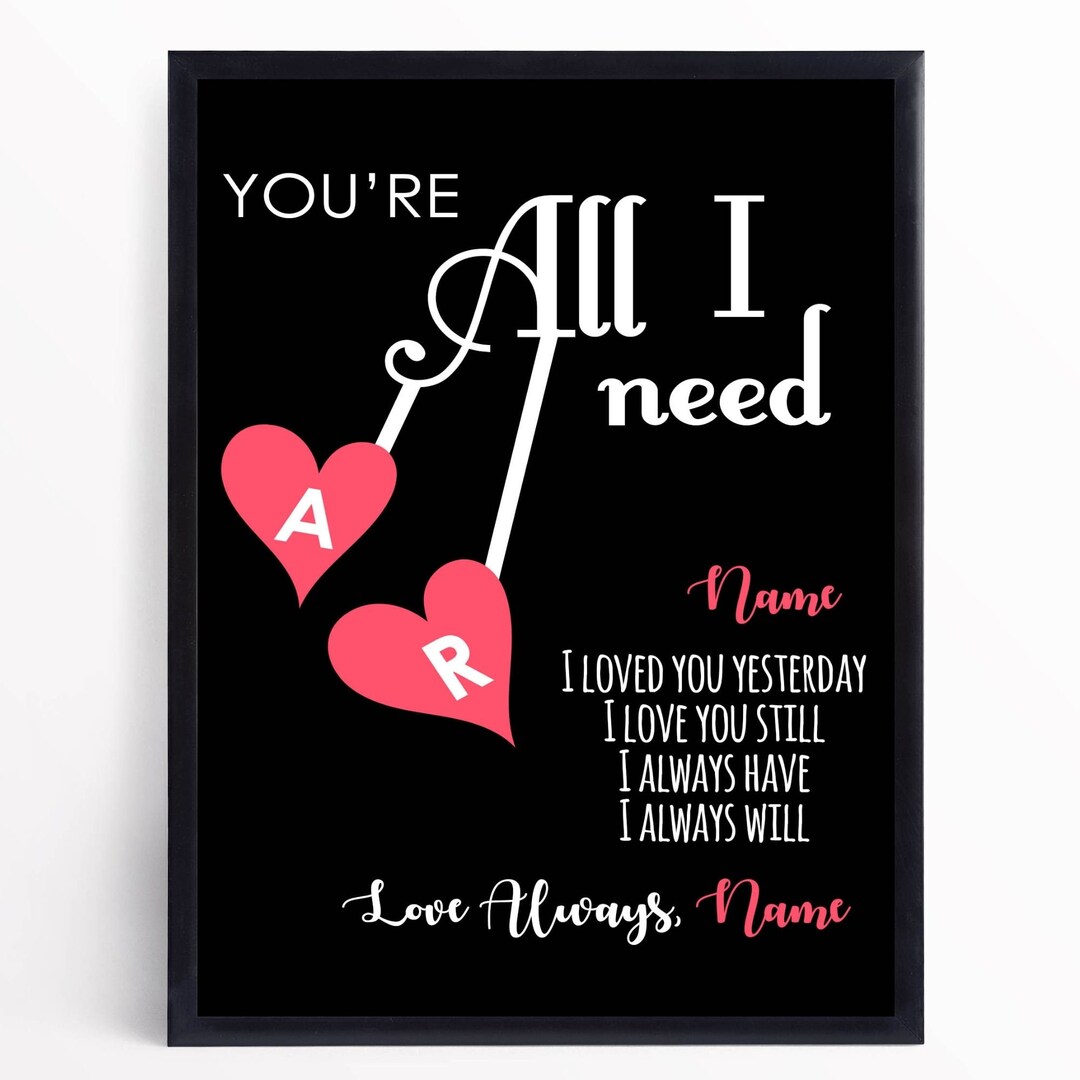 Personalized Name Wall Art | Wedding Gift | Custom Name Wall Art Poster ...