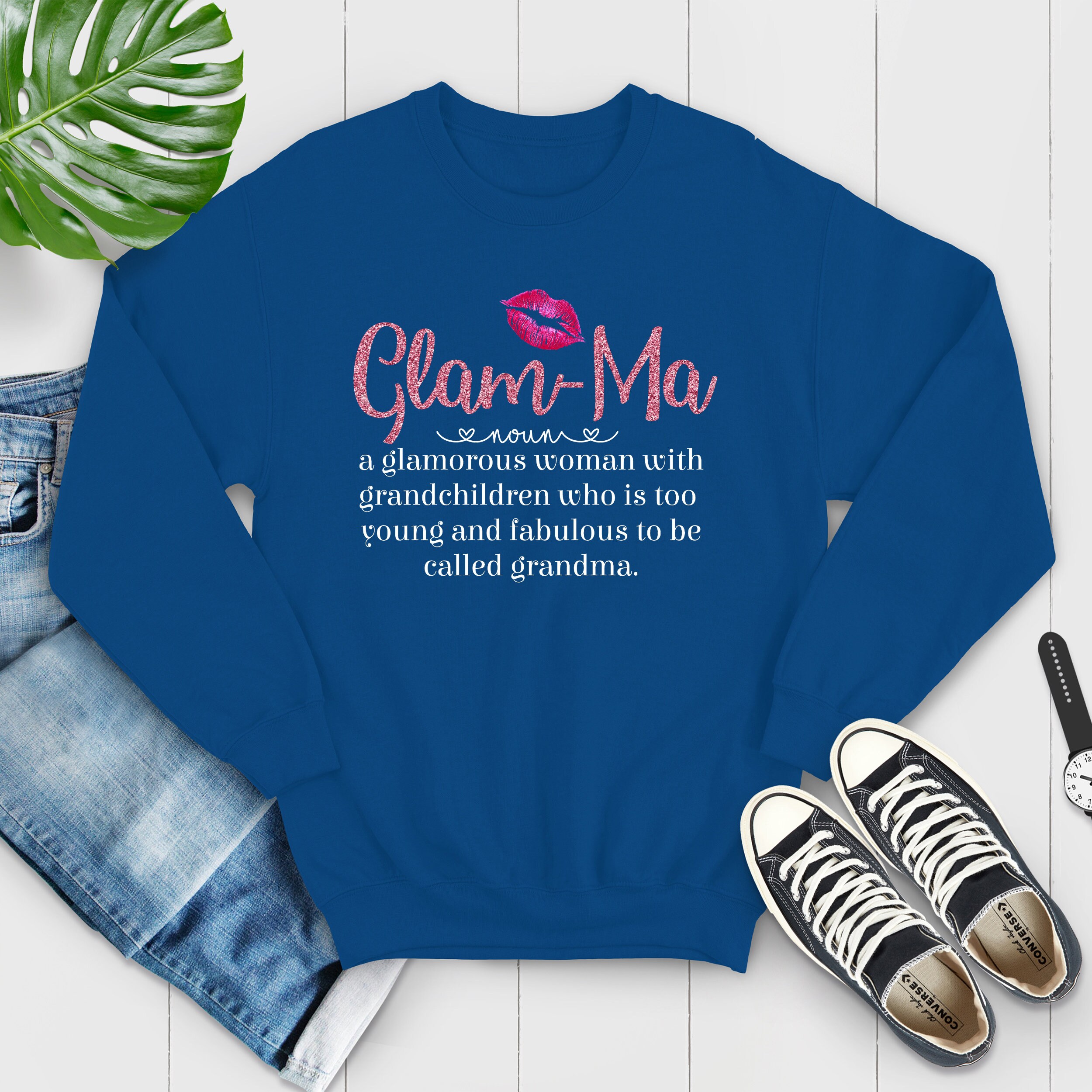 Glam-ma Glamorous Grandma Sweatshirt Glamma Sweatshirt Mom - Etsy