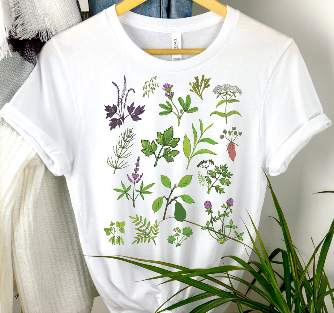 Botanical Print Plant Shirt, Plant Shirt, Plant Lady Shirt, Plants ...
