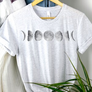 Moon Phase Shirt, Moon Boho Shirt, Lunar Shirt, Moon Phases, Crescent ...