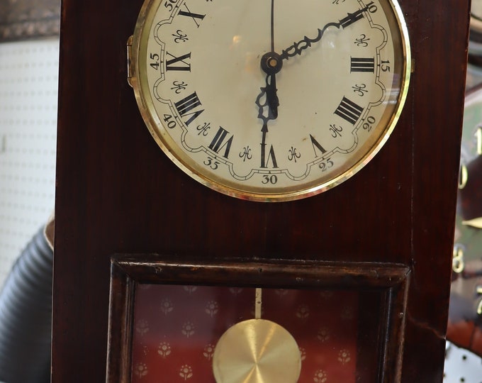 Vintage Battery Run Wall Clock All Wood. - Etsy