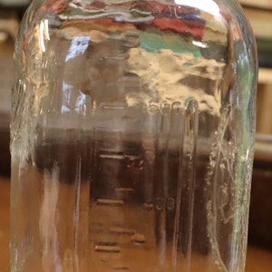 Vintage Ball 62 A Sculptured Glass Clear Quart Jar 7 by 3 1/2 Inches 4 ...