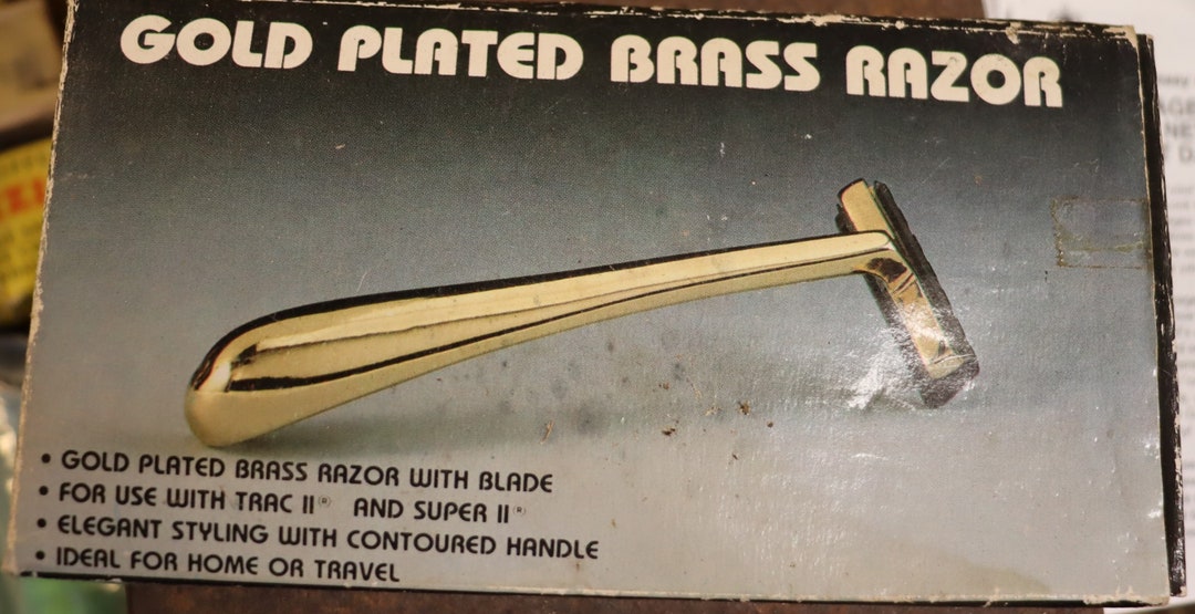 Vintage Gold Plated Brass Razor for Trac 2 and Super 2 With Box ...