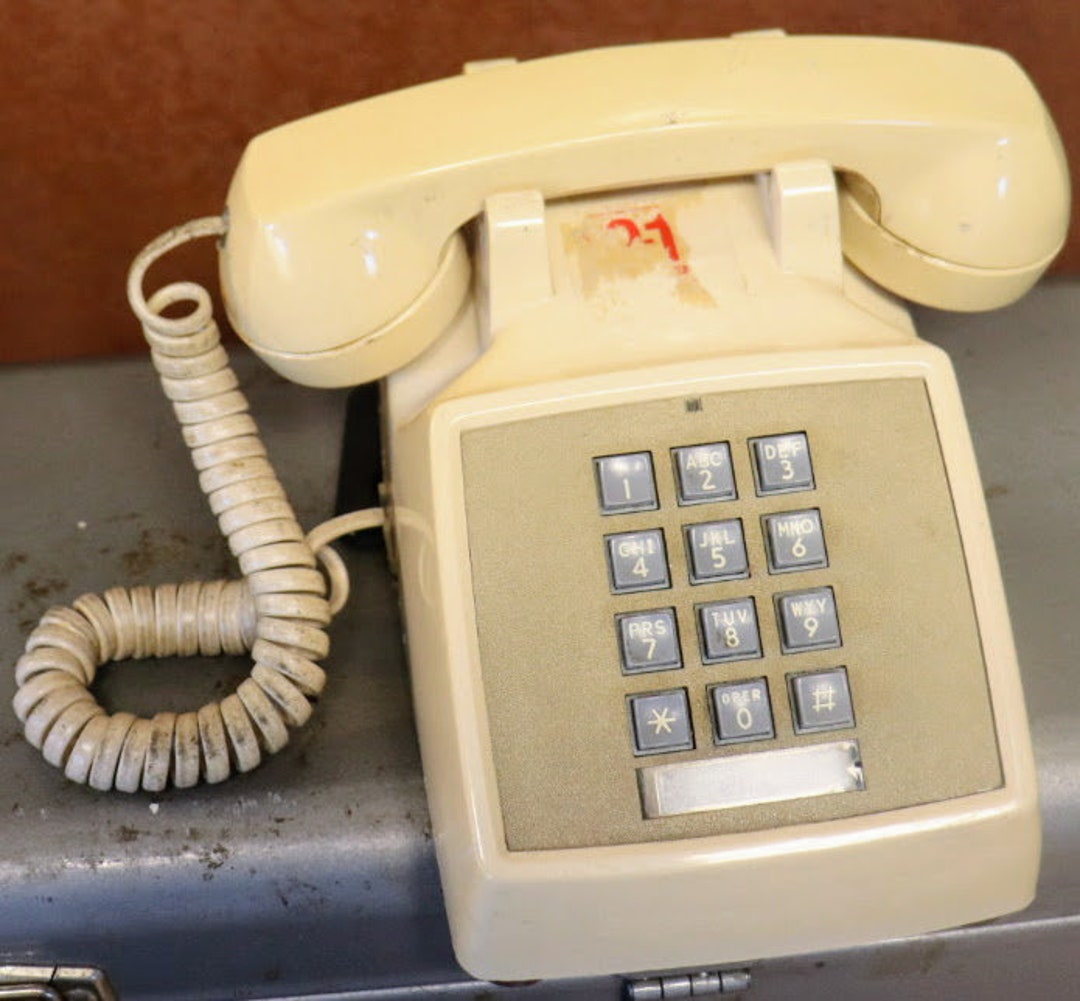 Vintage Western Electric/bell Push Button Phone Beige - Etsy