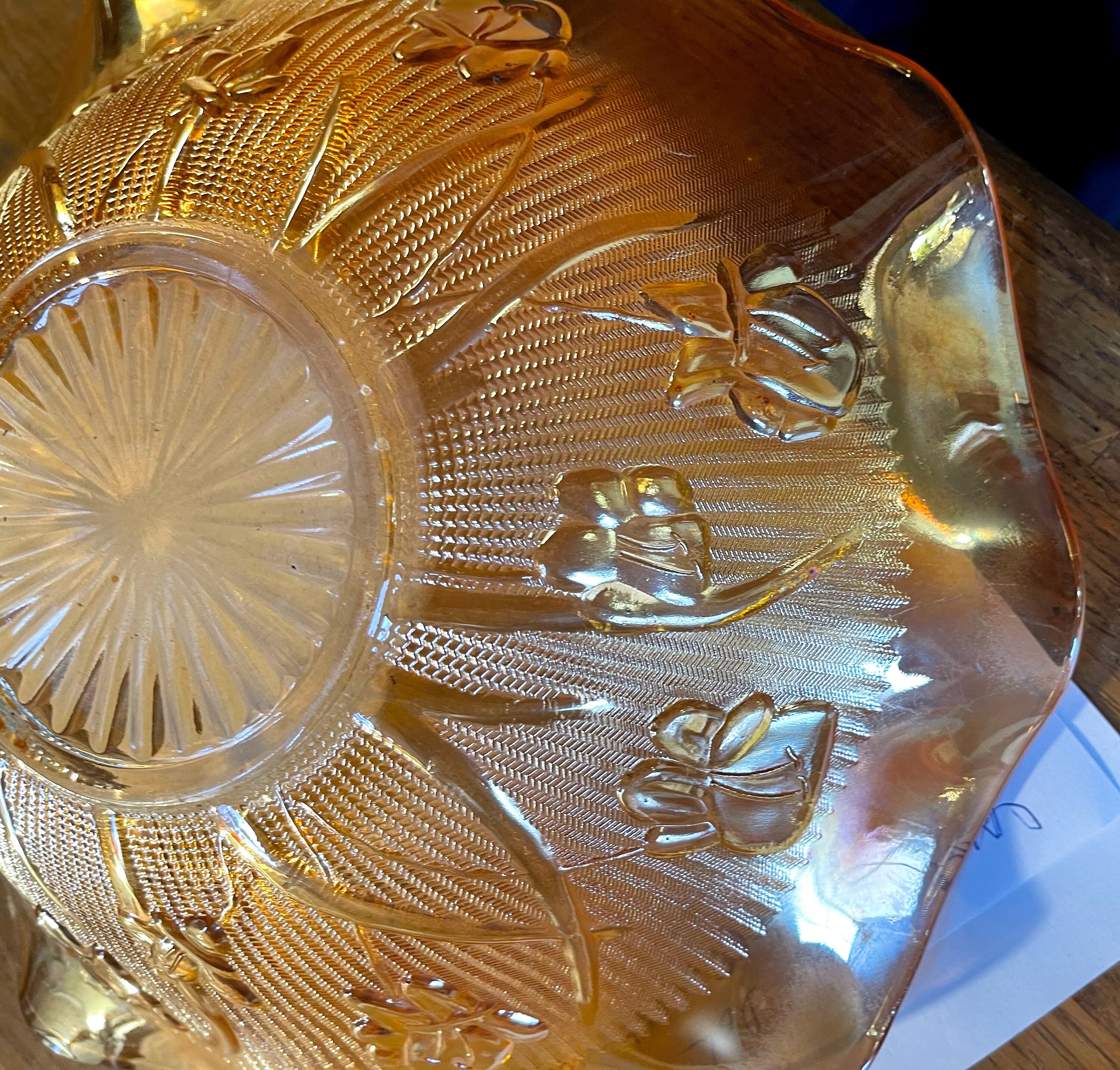 Vintage Iris and Herringbone Dish | Etsy