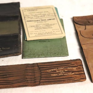 3 Vintage Wallets and Bank Books - Etsy