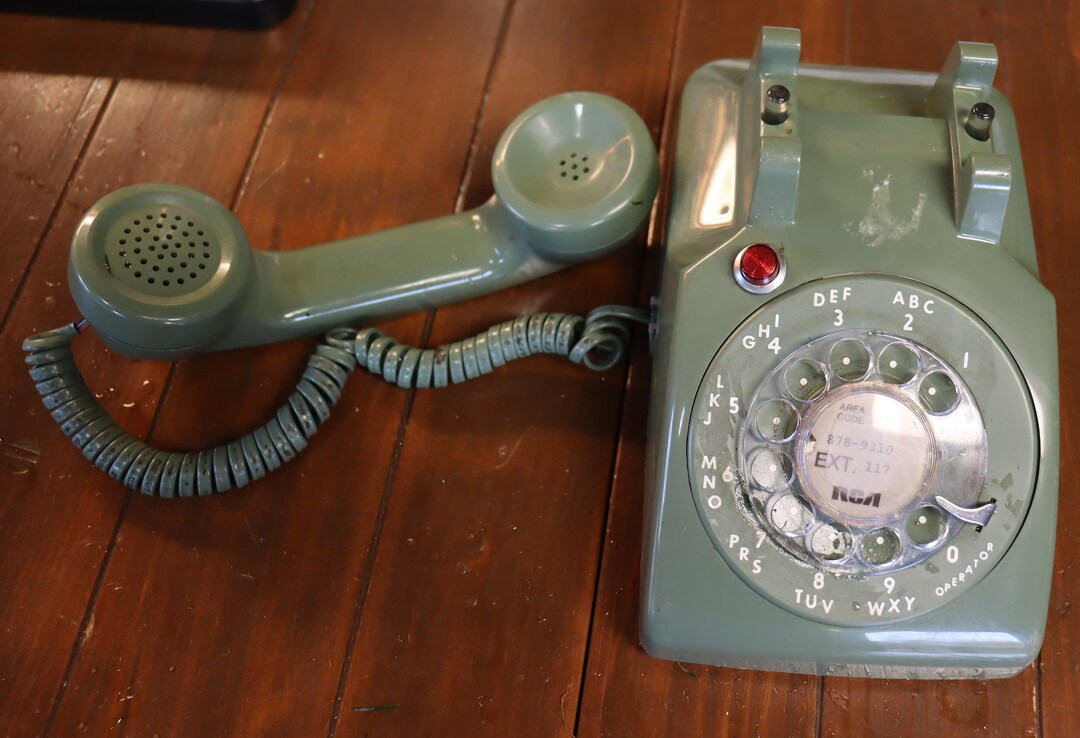 Vintage Green ITT Rotary Desk Phone With Message - Etsy