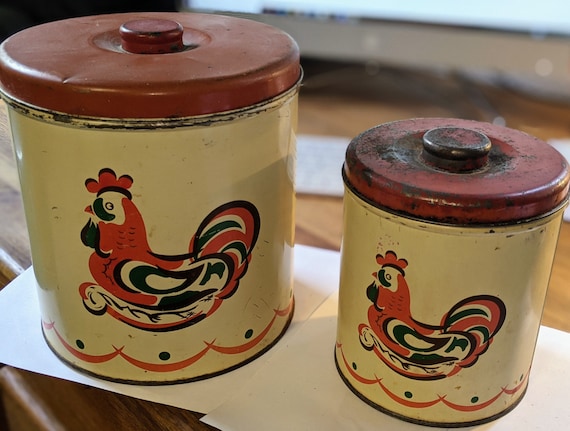 Vintage Rooster Canister Set | Etsy