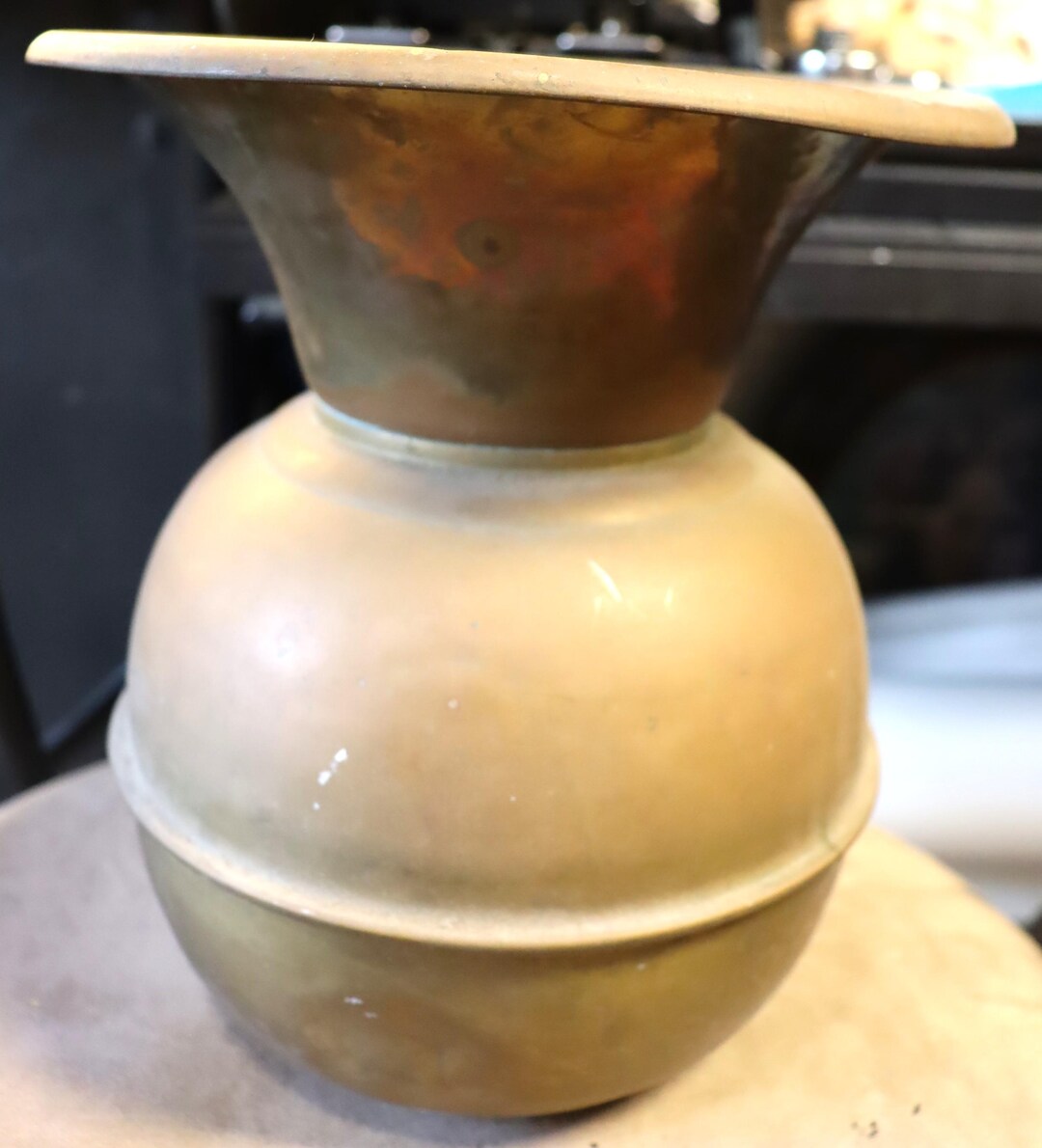 Vintage Large Brass Spittoon With Patina 9 Inches Tall by 8 Inches ...