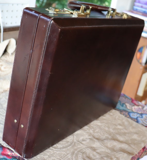 Vintage Franzen Briefcase Top Grain Burgundy Leather … - Gem
