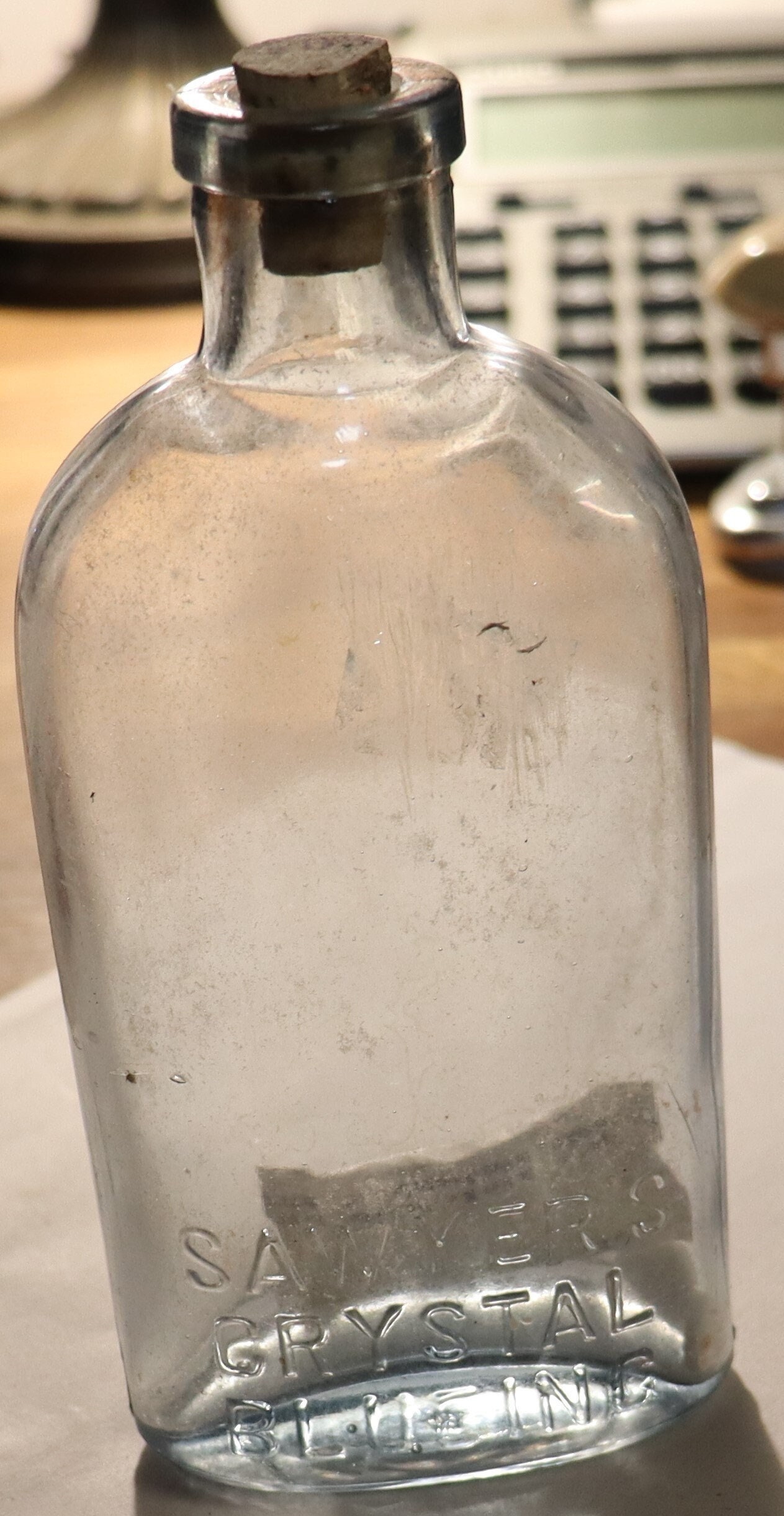 Vintage Sawyers Crystal Blueing Bottle With Cork Stopper. - Etsy