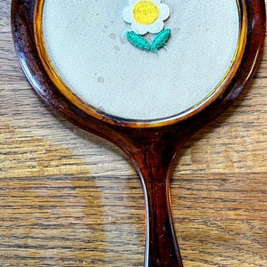Vintage Oval Plastic Hand Mirror - Etsy