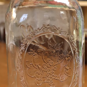 Vintage Ball 62 A Sculptured Glass Clear Quart Jar 7 by 3 1/2 Inches 4 ...