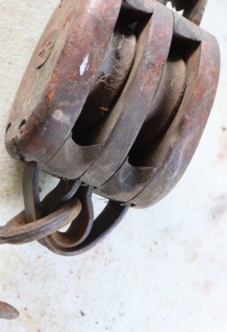Vintage Heavy Metal Block and Hook: Rustic Pulley - Etsy