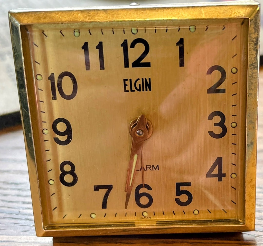 Vintage Elgin Travel Clock With Alarm Working. Made in Japan - Etsy