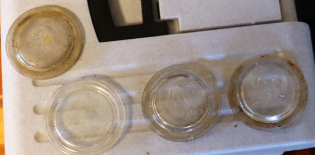 3 glass ball lids small size and 1 atlas 2 1/2 inches round - Etsy ...