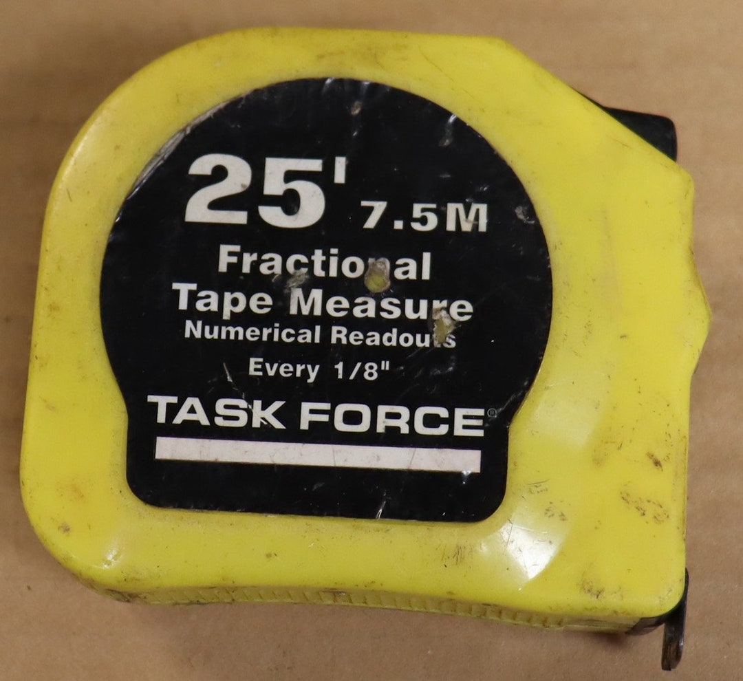 Vintage 25 Foot Fractional Tape Measure Task Force - Etsy