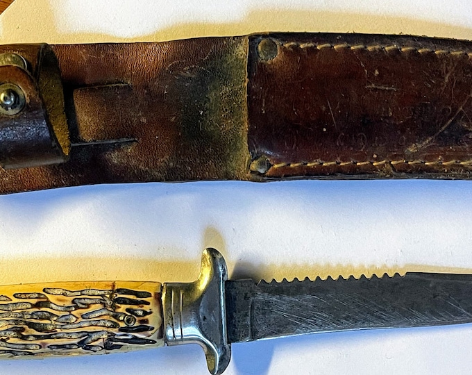 Vintage Colonial Knife With Leather Sheath - Etsy