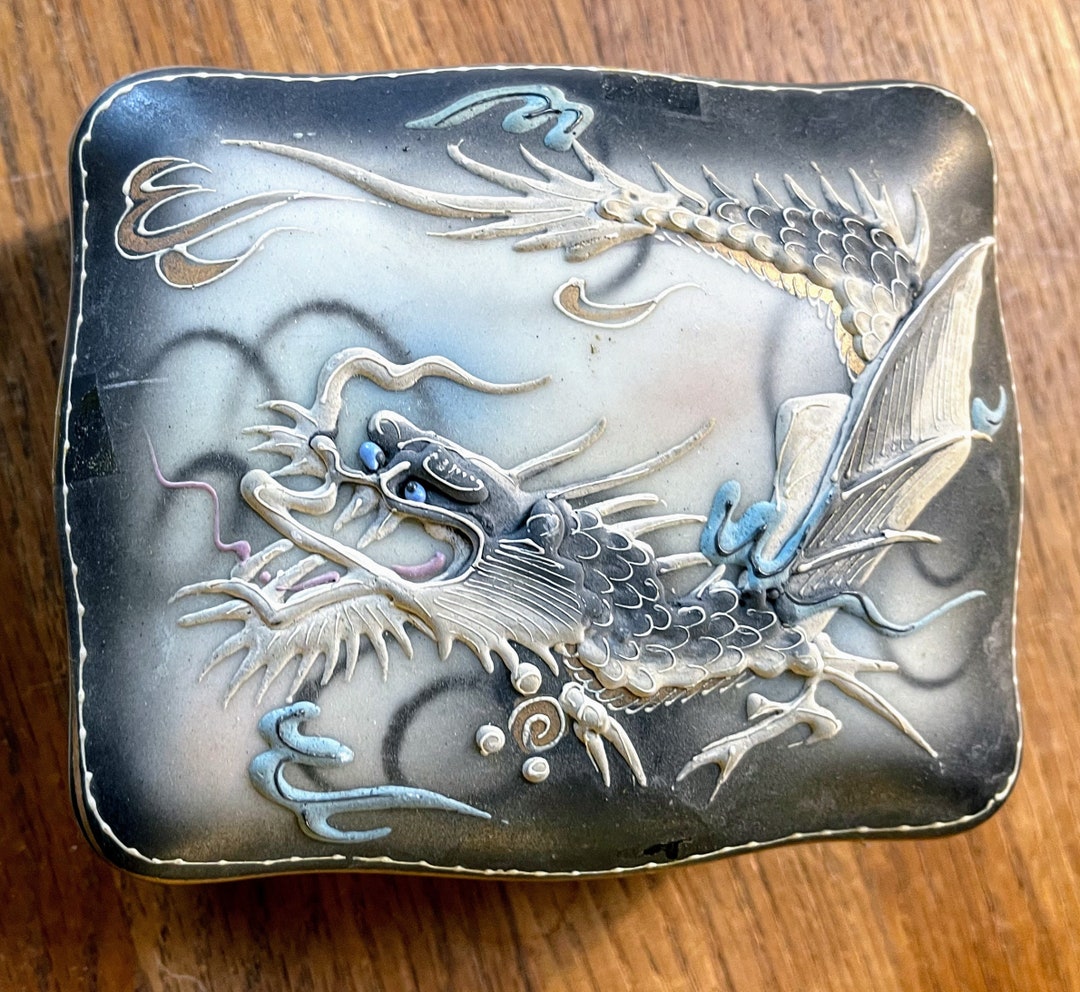 Vintage Japanese Dragonware Hand Painted Box and Lid - Etsy