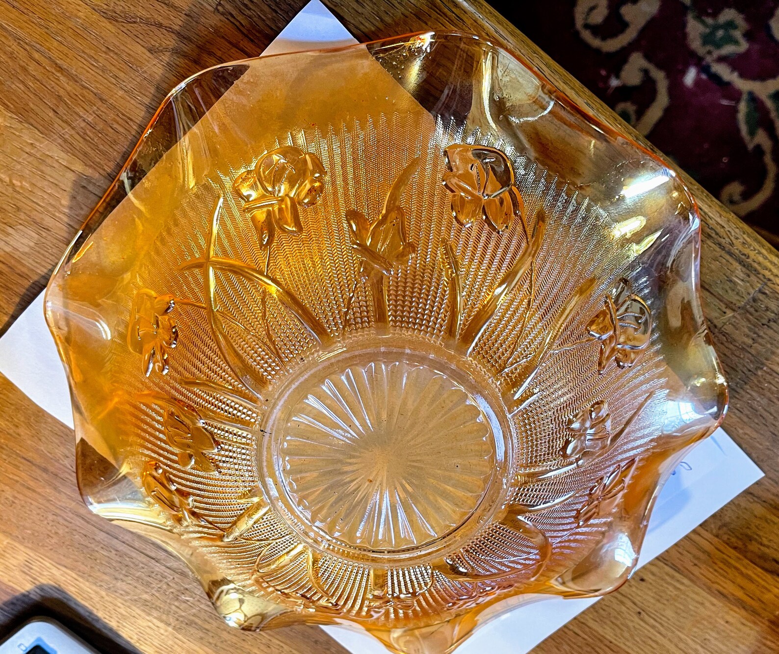 Vintage Iris and Herringbone Dish - Etsy