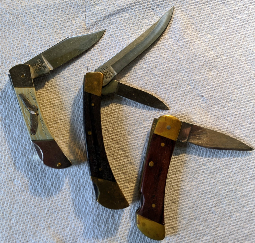 Vintage Group of 3 Lock Blade Knives Jet-abr,craftsman,parker-forst - Etsy