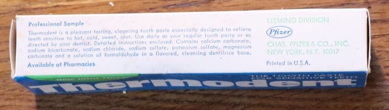 Vintage Thermodent Tooth Paste in Original Box Pfizer Mint - Etsy