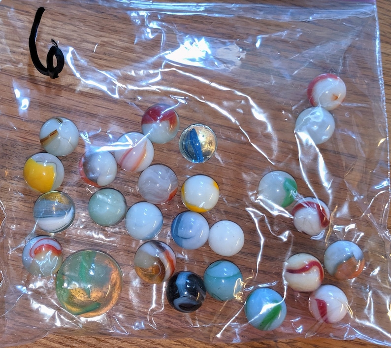 Vintage Bag of 25 Marbles Plus 1 Shooter - Etsy