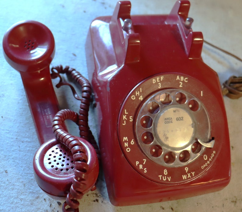 Vintage Red Bell Western Electric Rotary Desk Phone 1983 . Not - Etsy