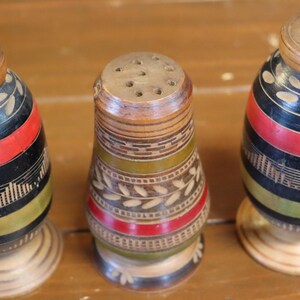 3 Wooden Salt and Pepper Shakers Made in Mexico Handmade - Etsy
