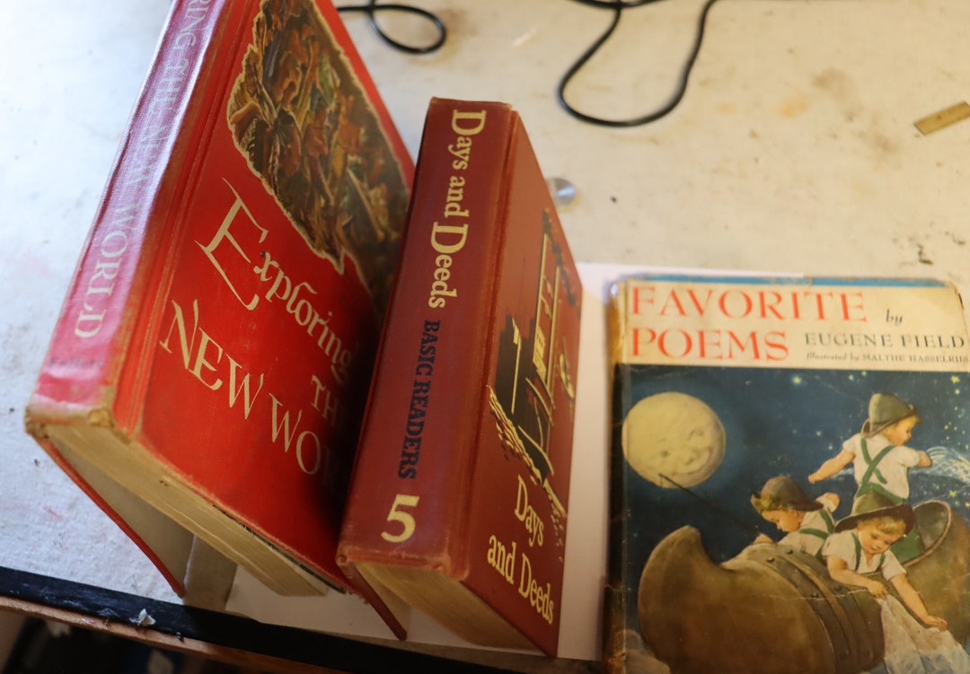 Vintage School Books From the 1940's and 50's Including Favorite Poems ...