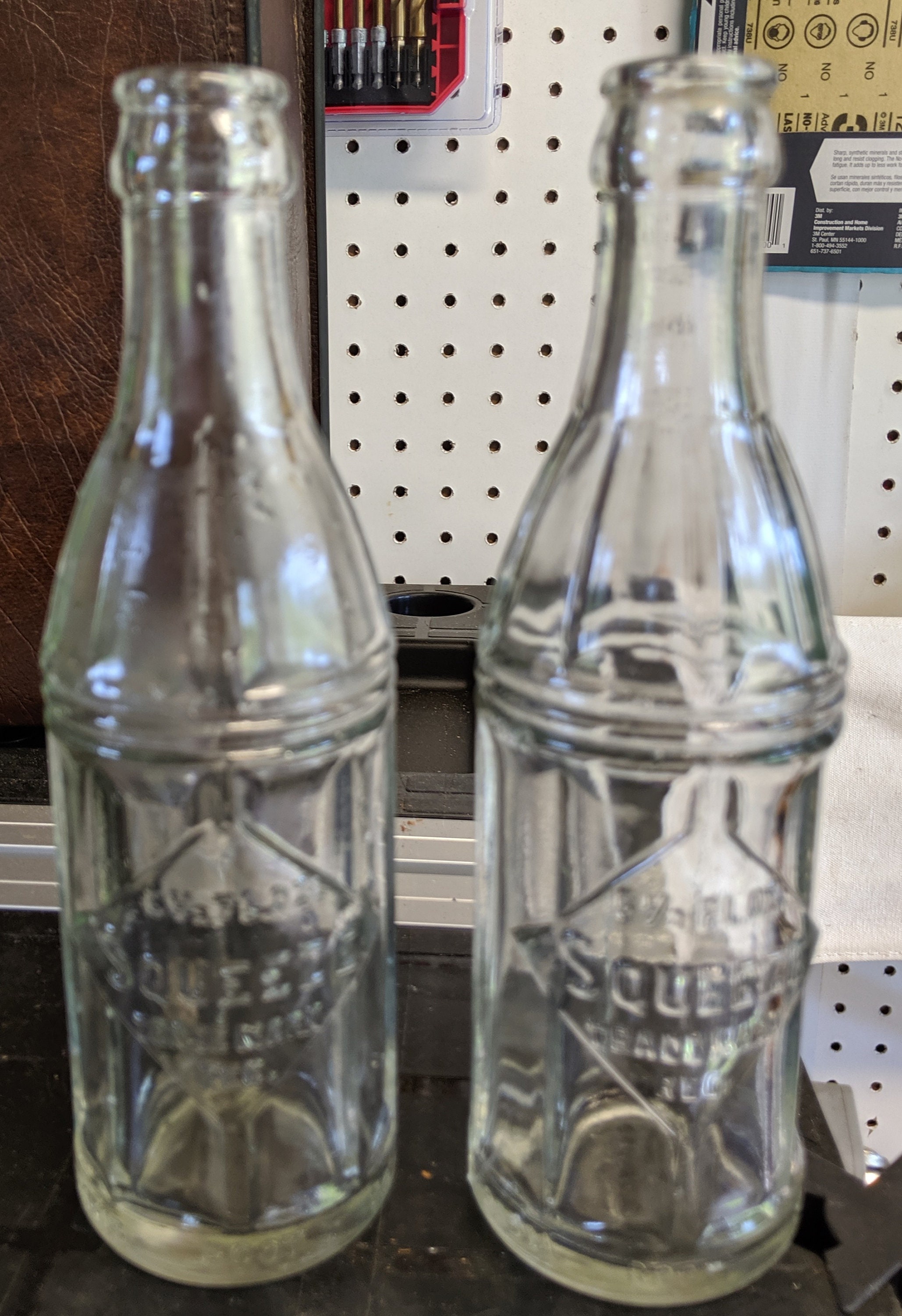Vintage Squeeze 8 Sided Glass Soda Bottle Pair This Price Is For 2 Vintage Squeeze 8 Sided Glass Soda Bottle Pair This Price Is For 2