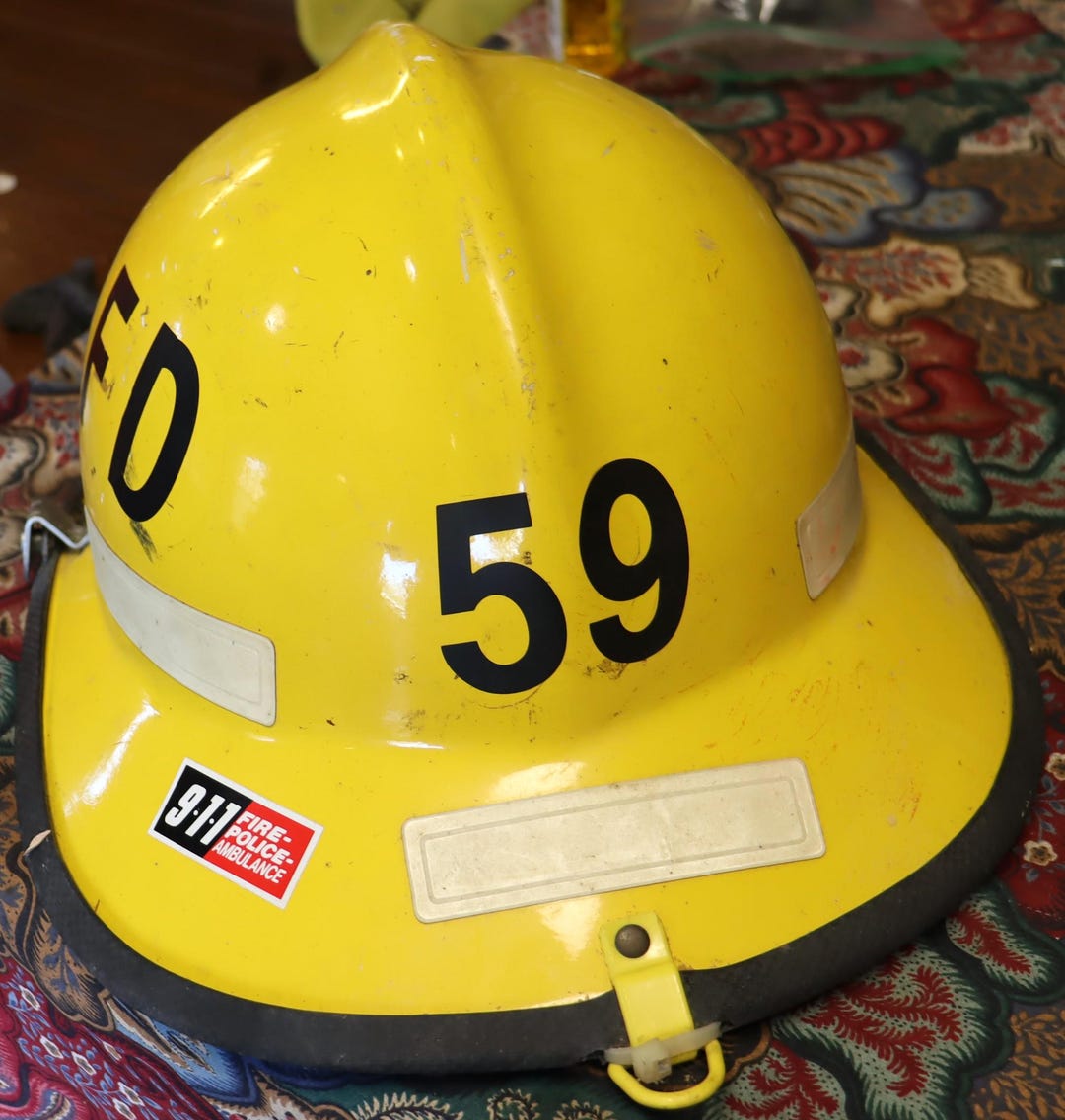 Vintage Fire Helmet From a Rural Fire Department. Made by Chirns and ...