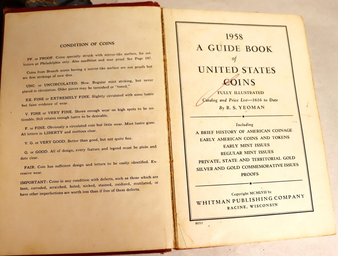 1958 US Coins Guide Book: 11th Edition, Whitman Publishing - Etsy
