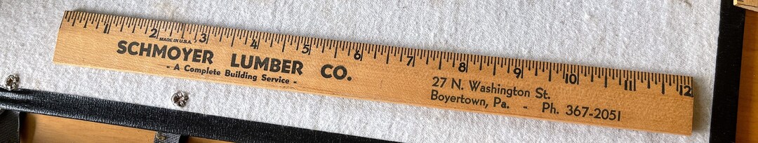 Vintage 12 Inch Wood Ruler Schmoyer Lumber - Etsy