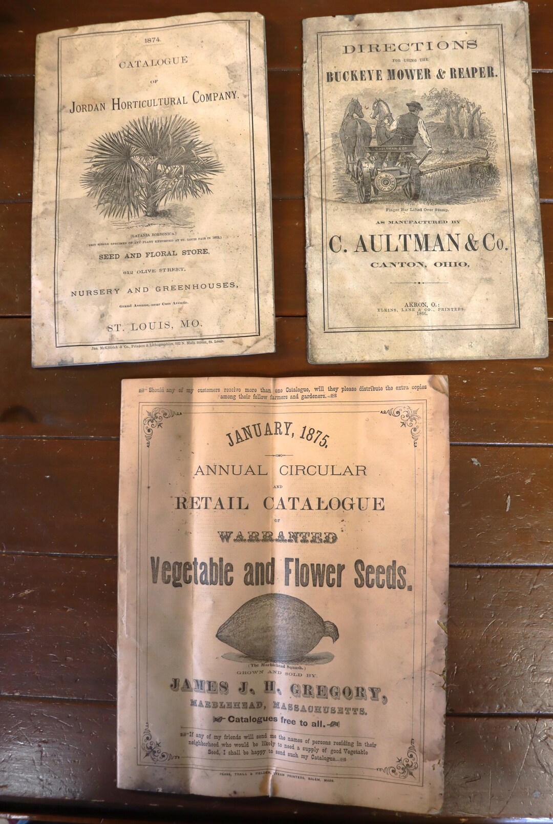 3 Vintage Farming Books From the 1870s Jordan Horticultural Seed Cat ...