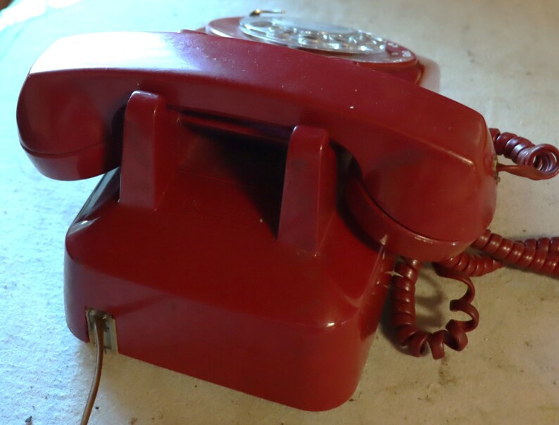 Vintage Red Bell Western Electric Rotary Desk Phone 1983 . Not - Etsy