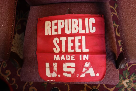 Vintage REPUBLIC USA Steel Flag Sign. | Etsy
