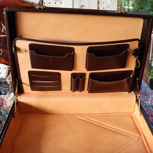 Vintage Franzen Briefcase Top Grain Burgundy Leather W/leather Handle ...